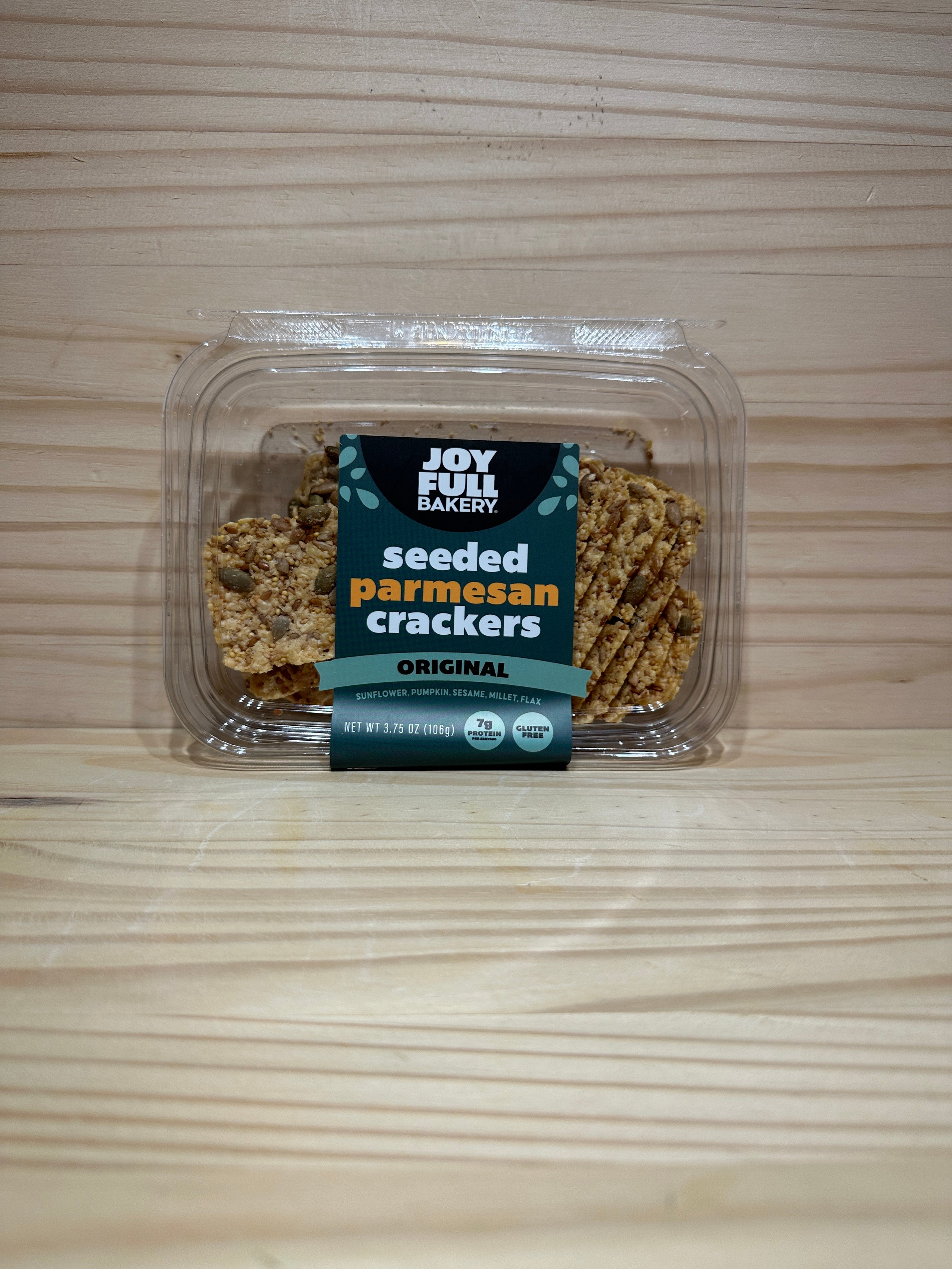 Joyful Bakery Seeded Original Parmesan Crackers | The Cheese Shop Inc.
